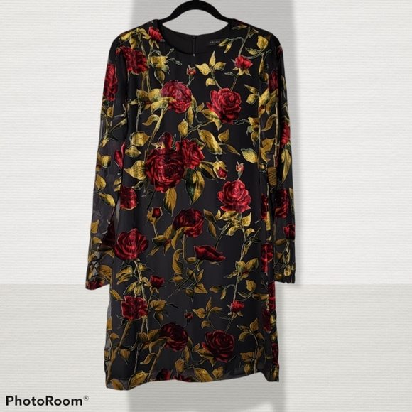 Forest Lily | Dresses | Forest Lily Black Dress With Velvet Roses ...
